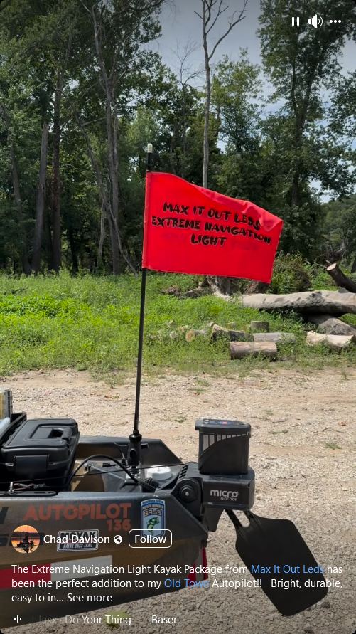 Kayak Extreme Navigation Light and Flag Package with T-lock Rail Mount ...